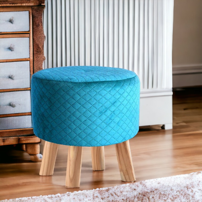 Buy Light Blue Pouf Ottoman Online