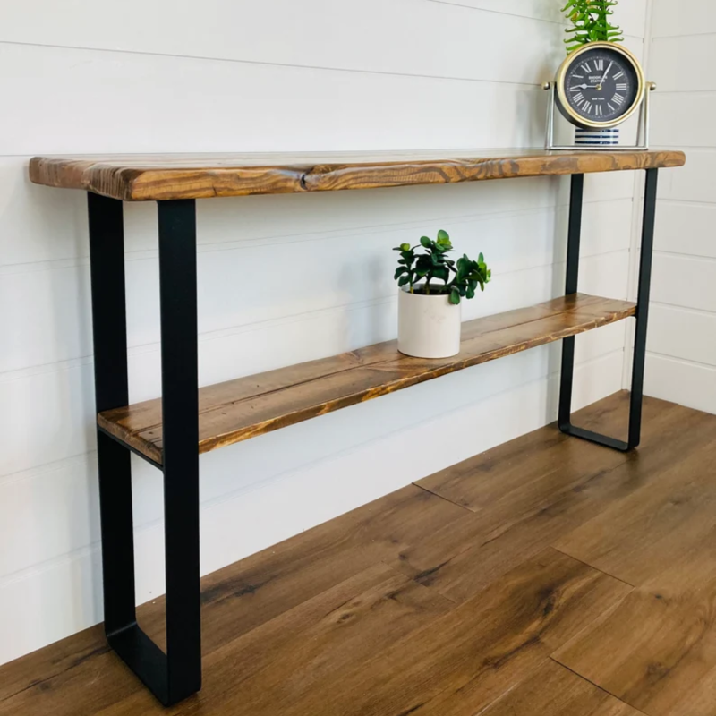lumber Wooden Live Edge Console Table