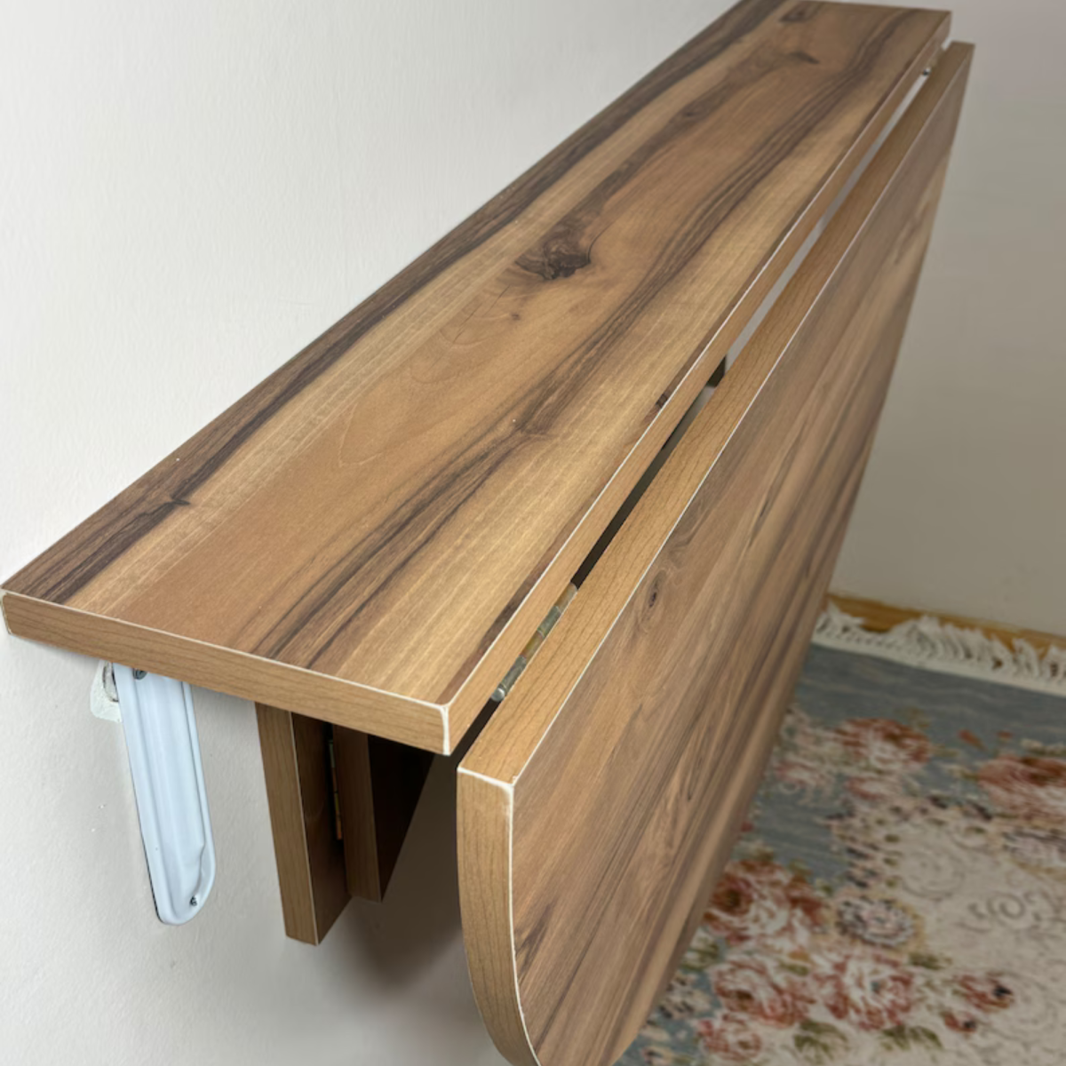 CurveCraft Solid Wood Foldable Wall Mounted Table Desk