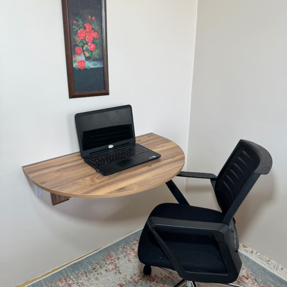 CurveCraft Solid Wood Foldable Wall Mounted Table Desk