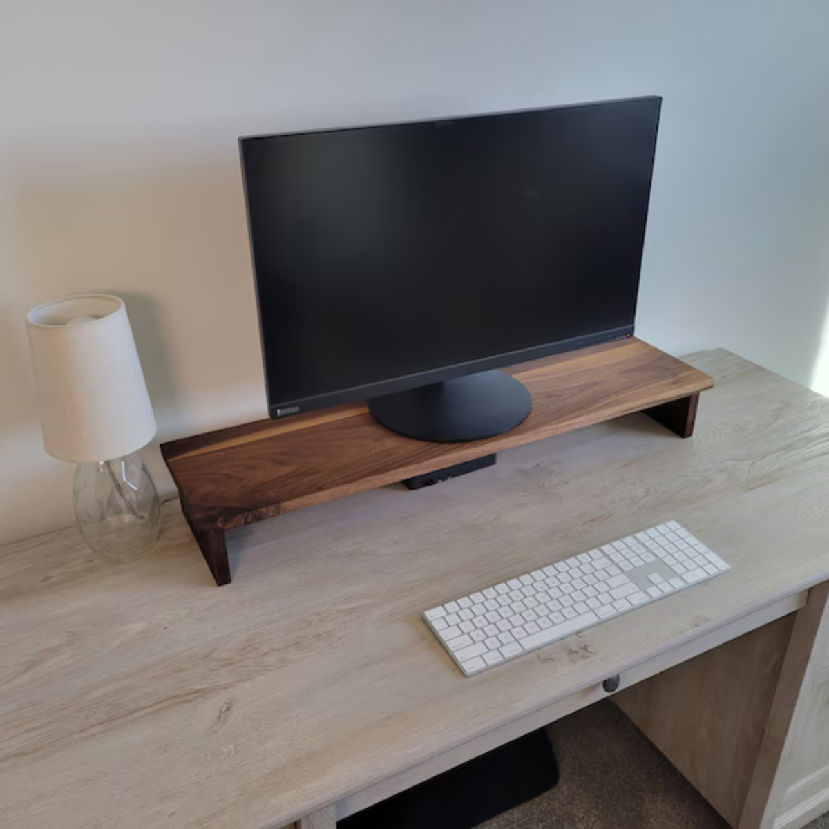Classic Solid Wood Desktop Monitor Riser Stand