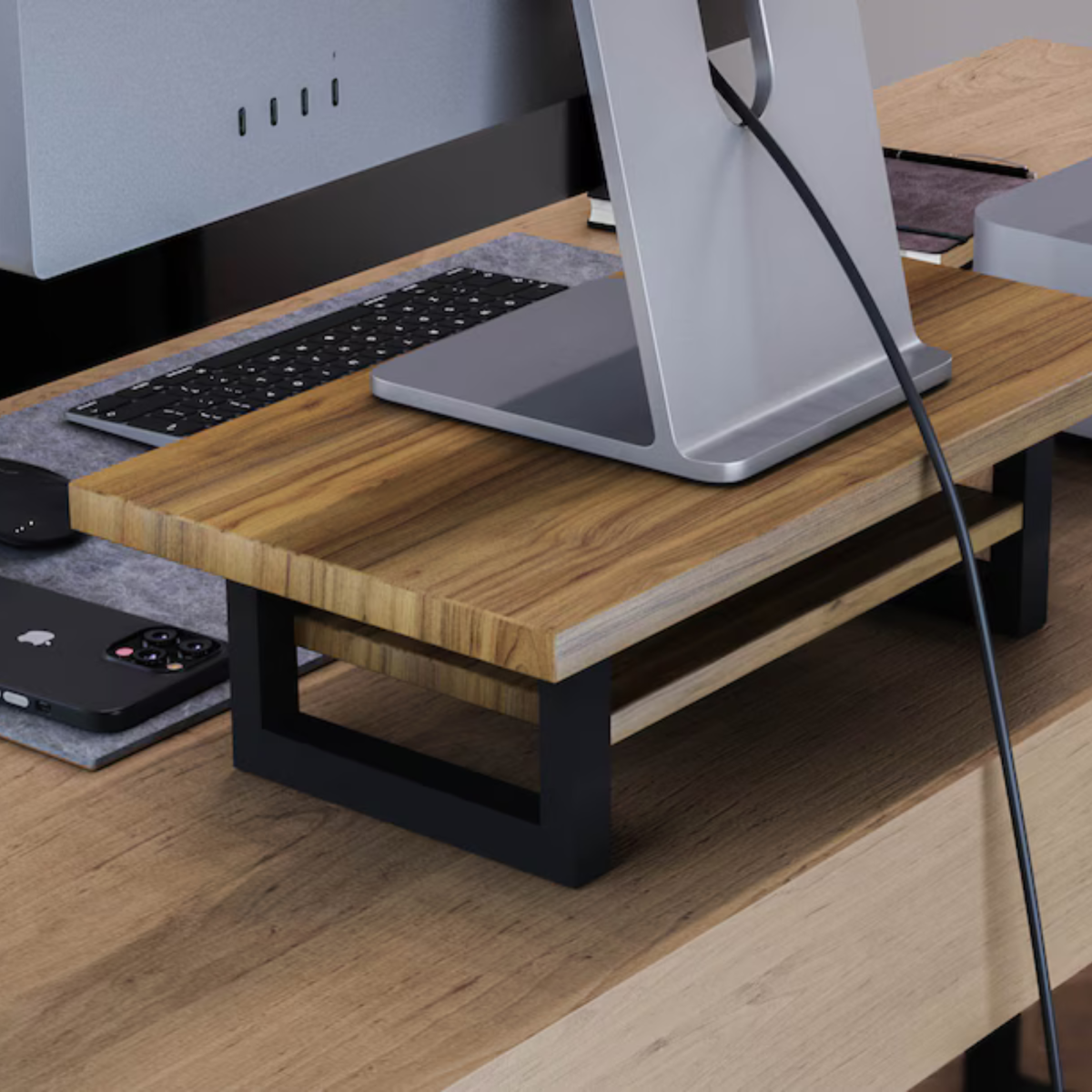 Buy Solid Wood Metal Frame Desktop/Monitor Stand Organizer | 55% Off