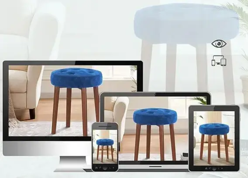 Luxury Blue Tufted Stool – Shop Now at 30% OFF | Woodensure