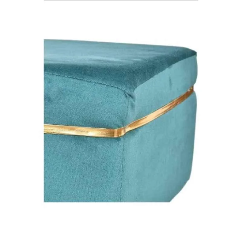Modern Velvet Bench with Gold Accent - Buy Now for 30% Off
