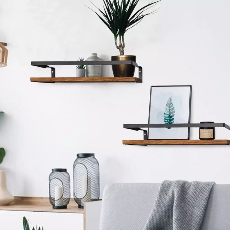 Buy Solid Wood Live Edge Deep Floating Shelves Online