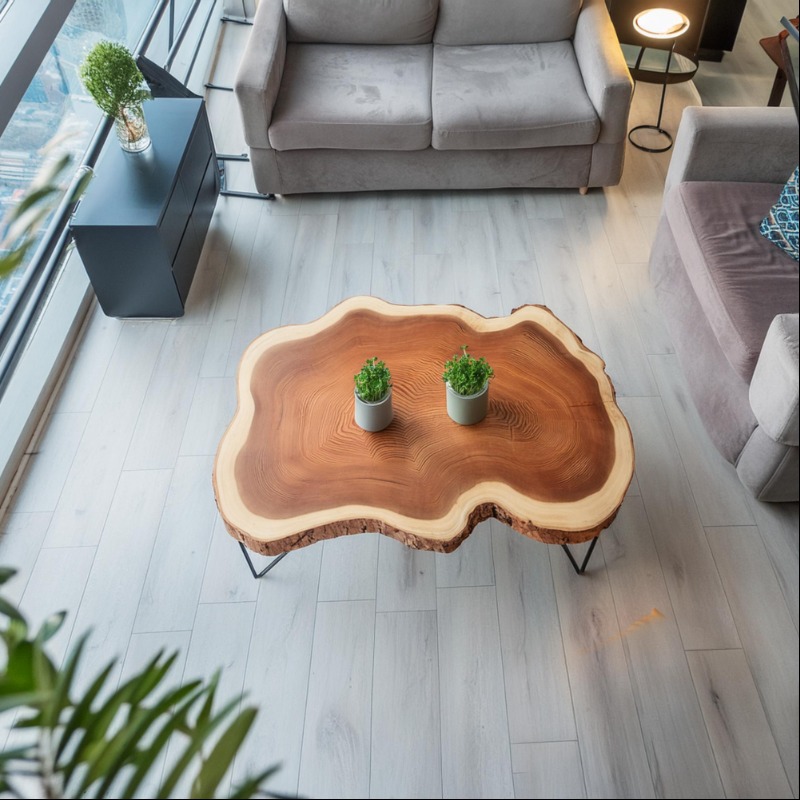 Buy Natural Solid Wood Live Edge Center Table Online