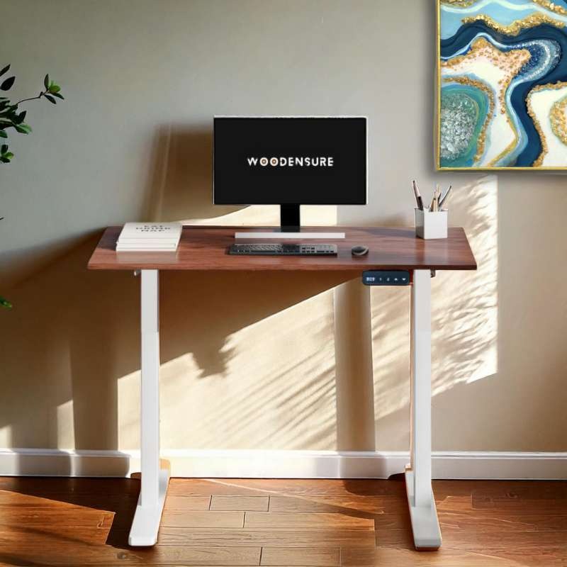 Flexispot electric standing desk 48 x 30 inches height adjustable desk sit stand desk base home office table stand up desk store