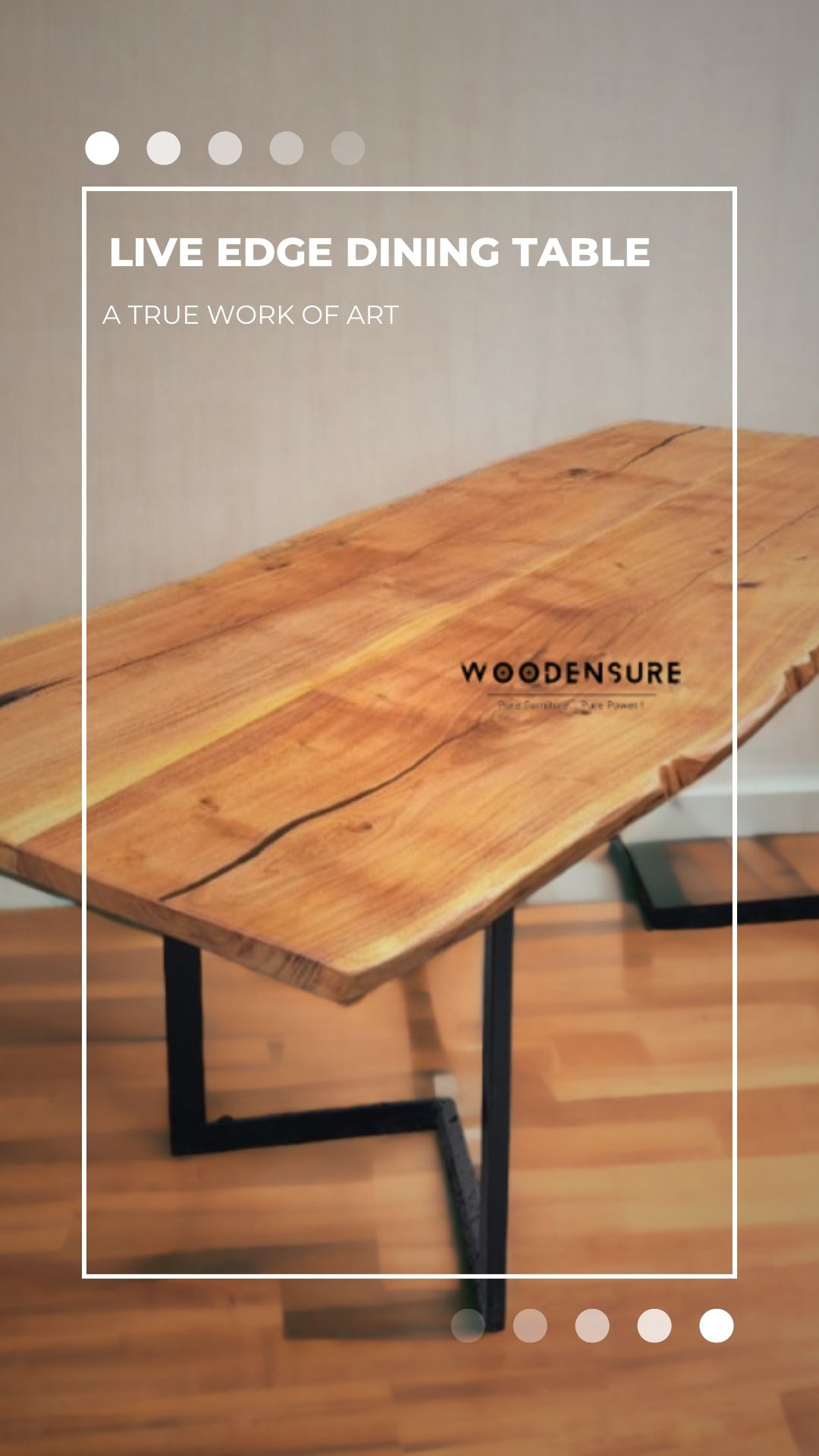 Farmhouse Live Edge Solid Wood Table With Bench
